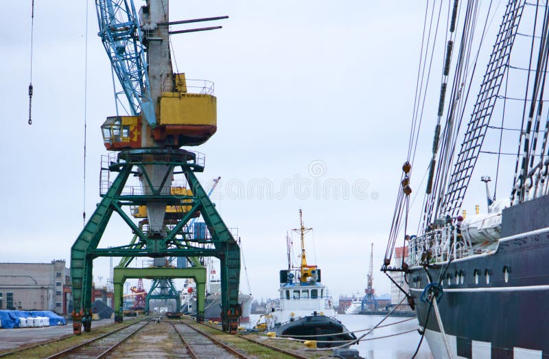 Port, Loading, Cranes, Cargo Terminal Stock Image - Image of unloading ...