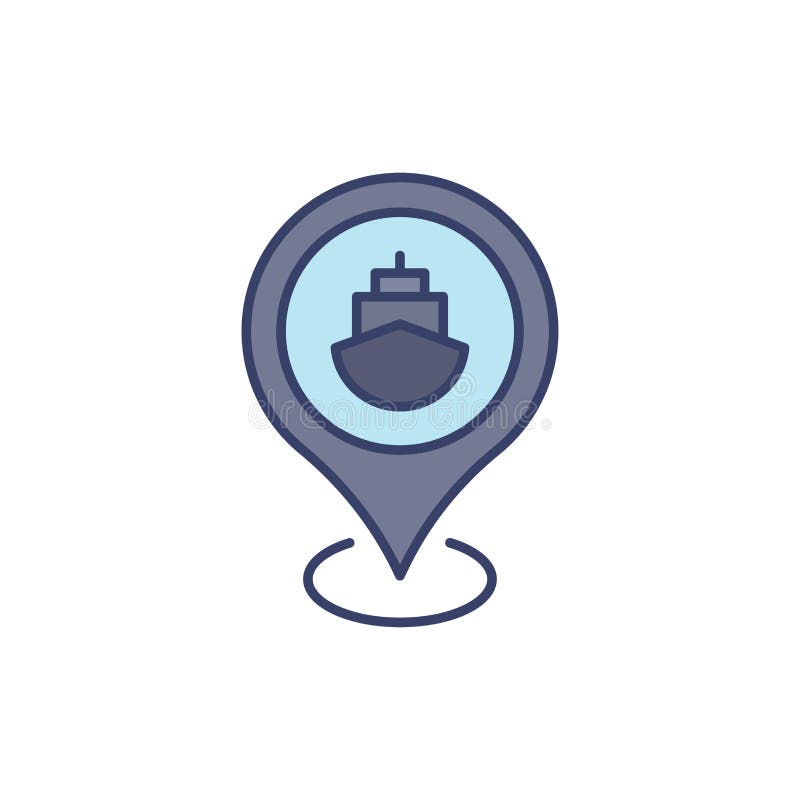 Port Location Pin Vector Icon Symbol Map Isolated on White Background ...