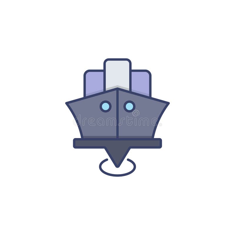 Port Location Pin Vector Icon Symbol Map Isolated on White Background ...