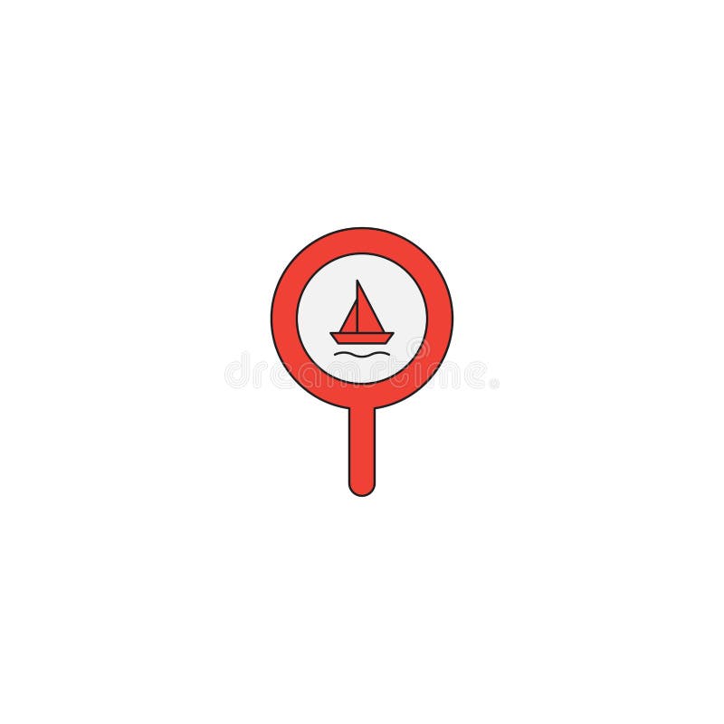 Port Location Pin Vector Icon Symbol Map Isolated On White Background ...