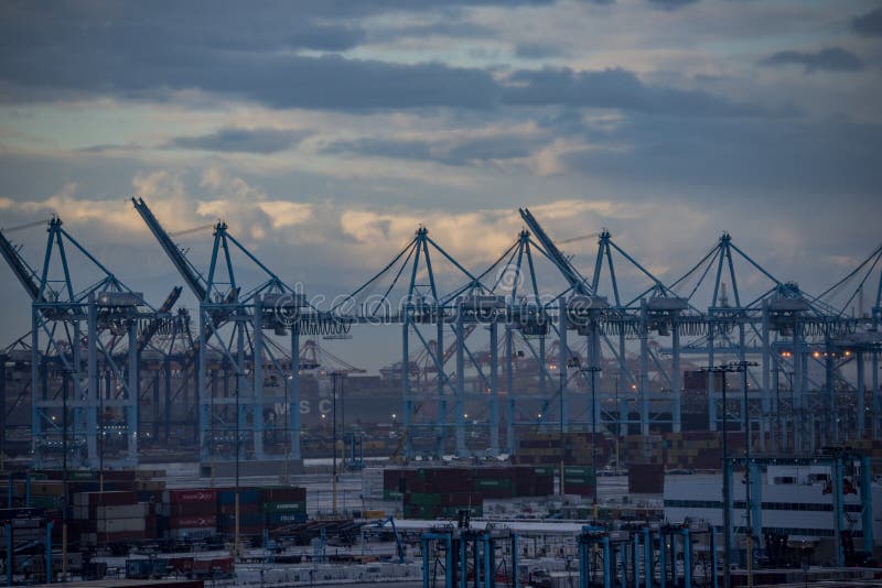 Port of Los Angeles Pattern of Shipping Cranes Editorial Photography ...