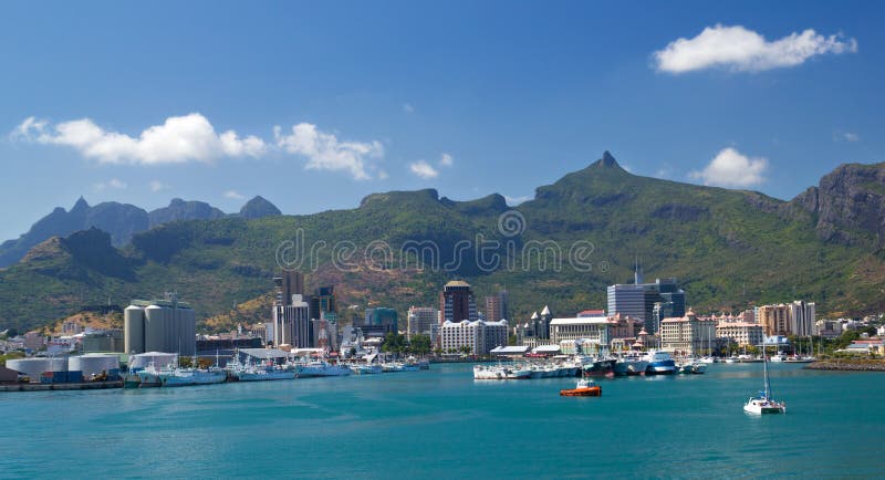Port Louis stock image. Image of view, waterfront, blue - 21208659