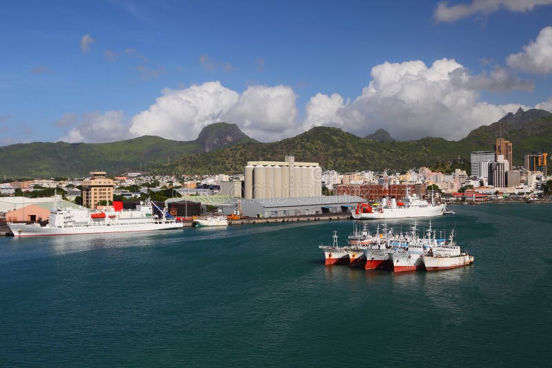Port Louis - Main Port of Mauritius Stock Image - Image of tropical ...