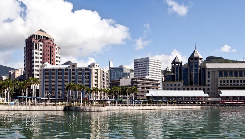 Port Louis Waterfront - Mauritius Stock Photo - Image of buildings ...