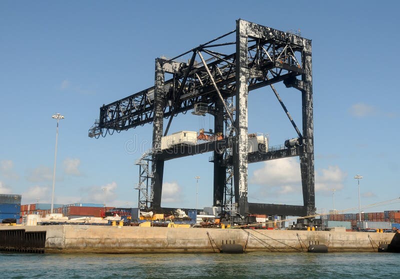 Port machinery stock image. Image of terminal, industry - 21597847