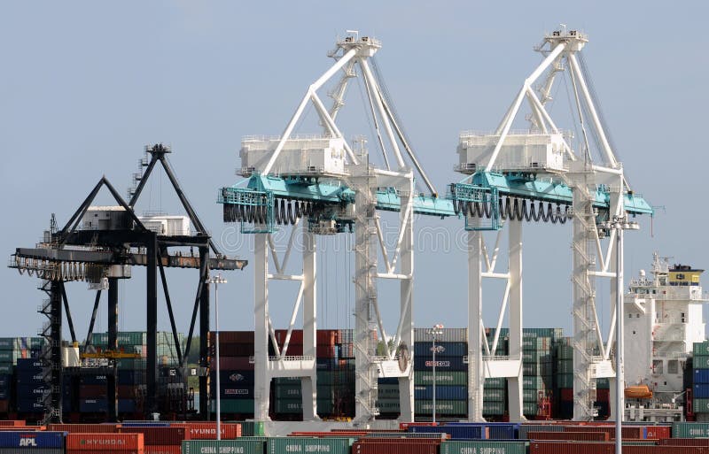 Port Machinery in the Port of Miami Editorial Stock Photo - Image of ...