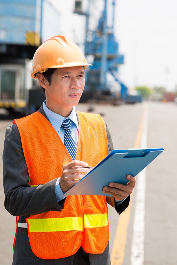 Port manager in uniform stock image. Image of person - 39005409