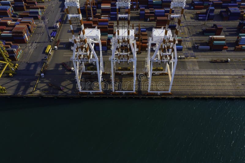 Port of Marine with Logistics and Transportation Stock Photo - Image of ...