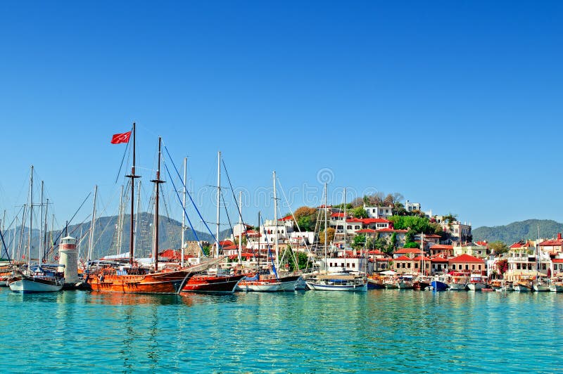 Port of Marmaris stock photo. Image of anchor, people - 30651910