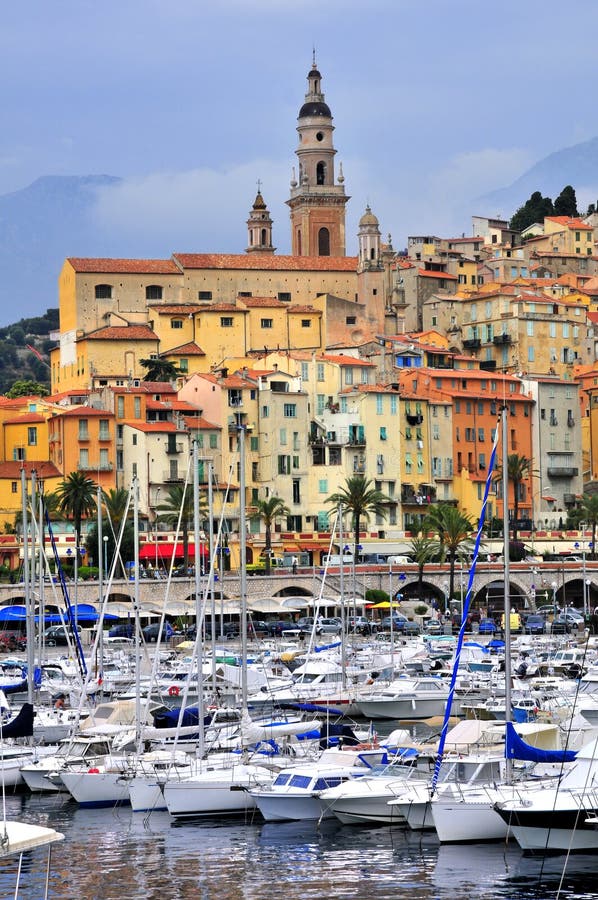 Old Port of Menton, France. Menton on Cote D`Azur of French Riviera ...