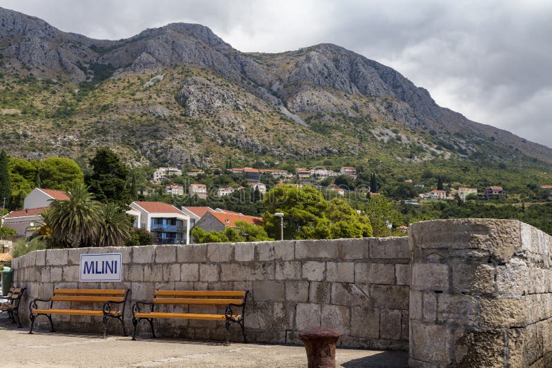 Port in Mlini stock photo. Image of holiday, landscape - 108427574