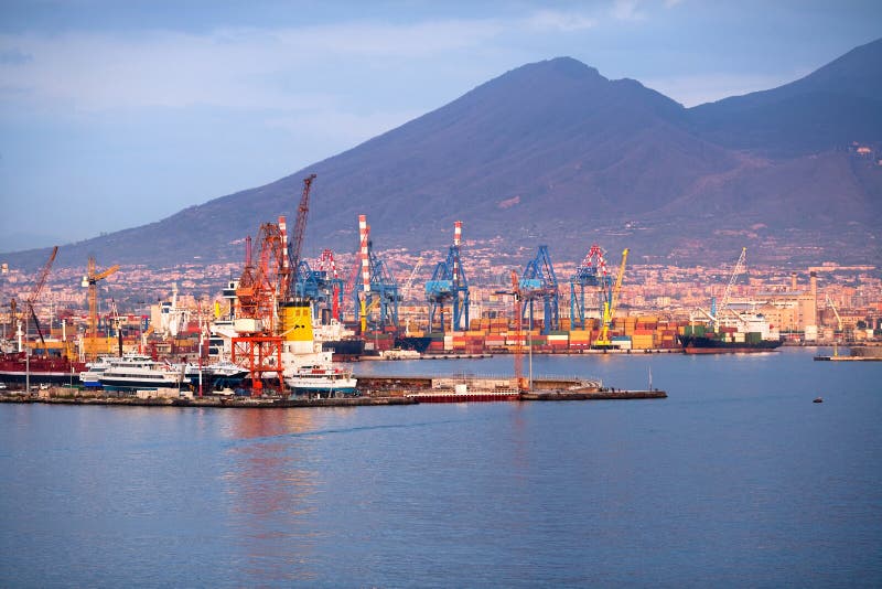Port of Naples stock photo. Image of harbor, view, industry - 13235396