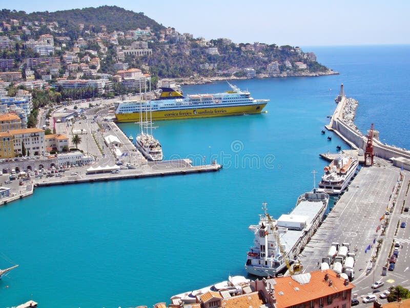 Cruise port of Nice editorial stock image. Image of gondola - 121800399
