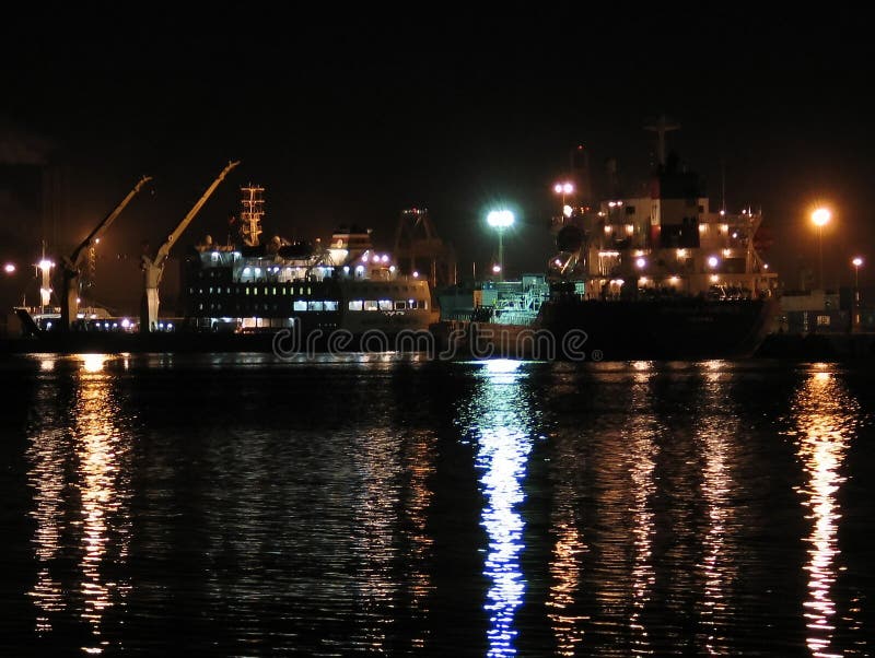 Port at night stock photo. Image of maritime, port, harbour - 23998