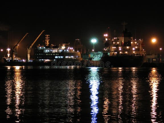 Port at night stock photo. Image of maritime, port, harbour - 23998