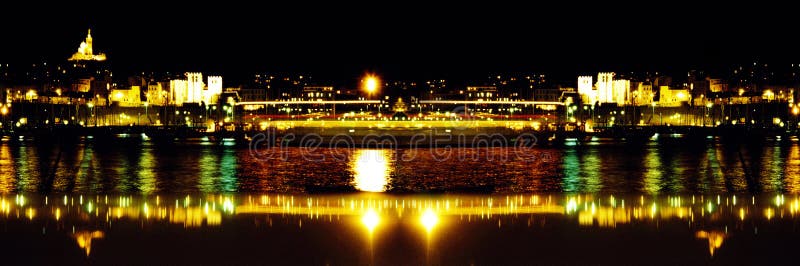 Port in the night stock photo. Image of quick, panoramic - 559970