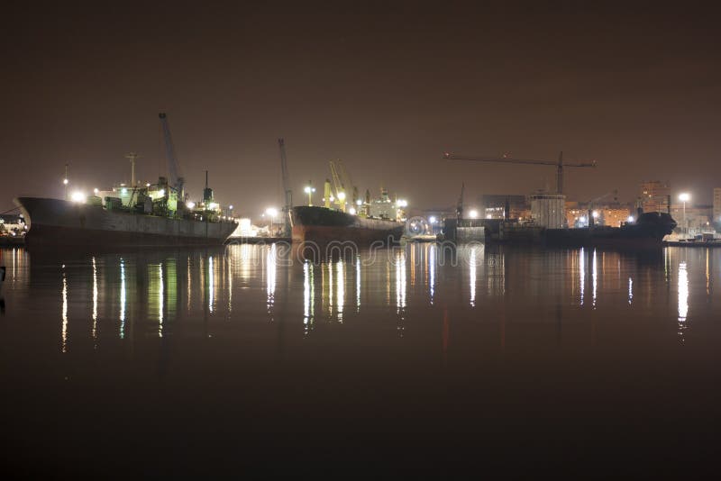 Port at night stock image. Image of port, freight, dusk - 48741619