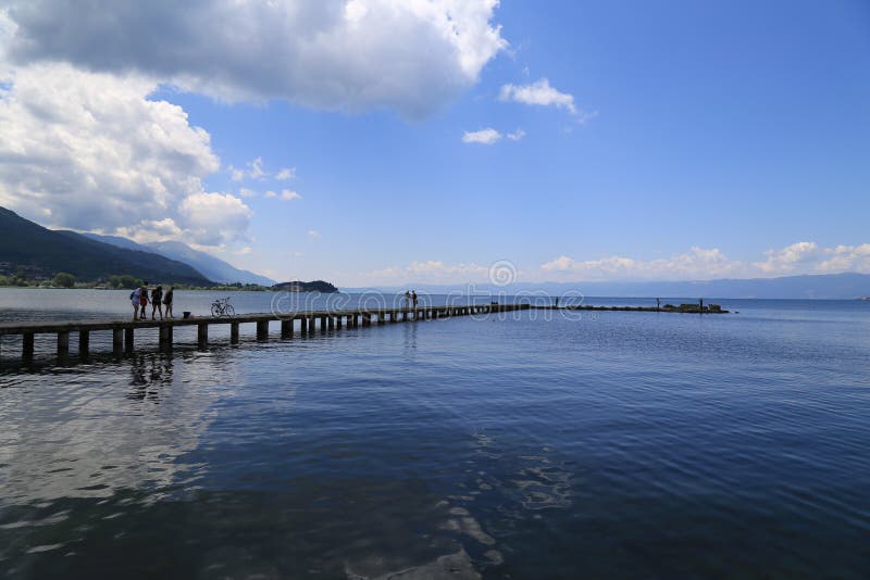Port Ohrid editorial stock photo. Image of bloom, lavender - 55939578