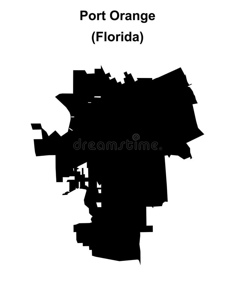 Port Orange outline map stock vector. Illustration of template - 357255917