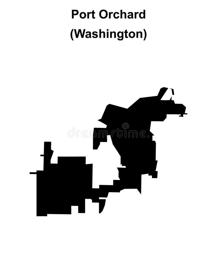 Port Orchard outline map stock vector. Illustration of vector - 357622997