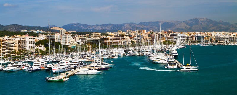 Port of palma de mallorca stock image. Image of harbour - 53726597