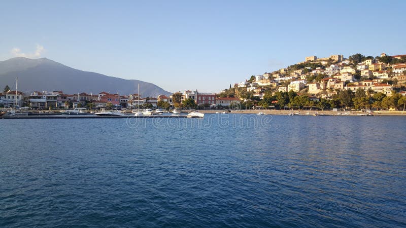 The port of Paralio Astros stock image. Image of city - 84511763