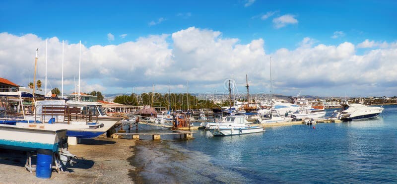Port in Pathos on Cyprus stock photo. Image of building - 87651766