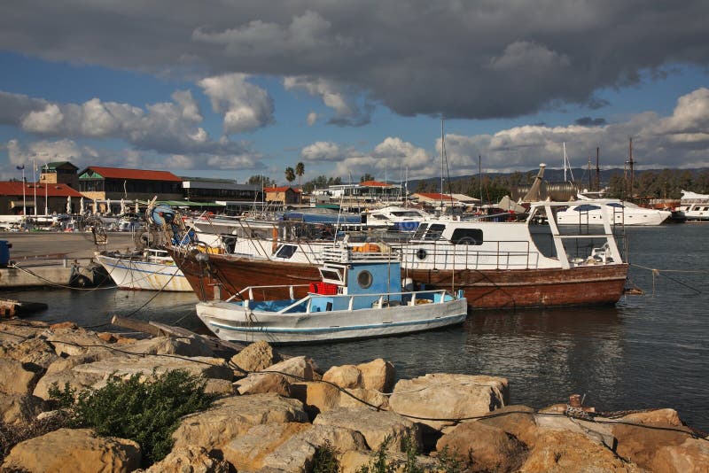 Port in Pathos Town. Cyprus Stock Image - Image of water, port: 64466827