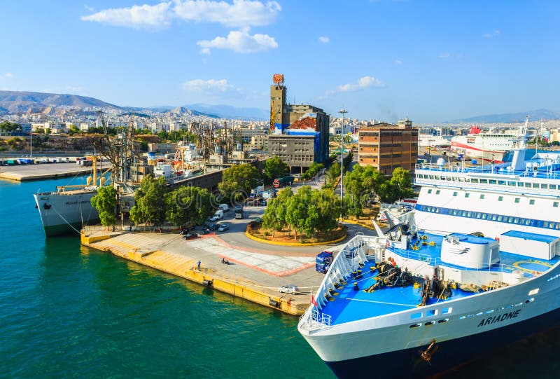 Port of Piraeus, Athens, Greece. Editorial Stock Photo - Image of ...