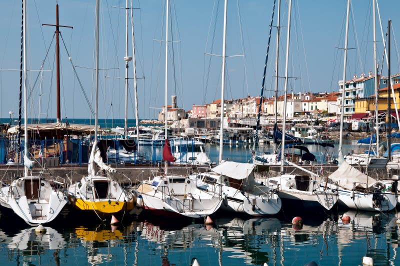 Port, Piran, Slovenia stock photo. Image of yachts, piran - 22016620