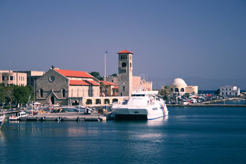 Rhodes Town frontage editorial image. Image of landmark - 81129310