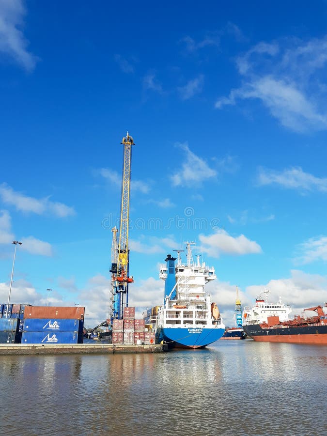 Port Rotterdam in Europe editorial stock photo. Image of ship - 212504758