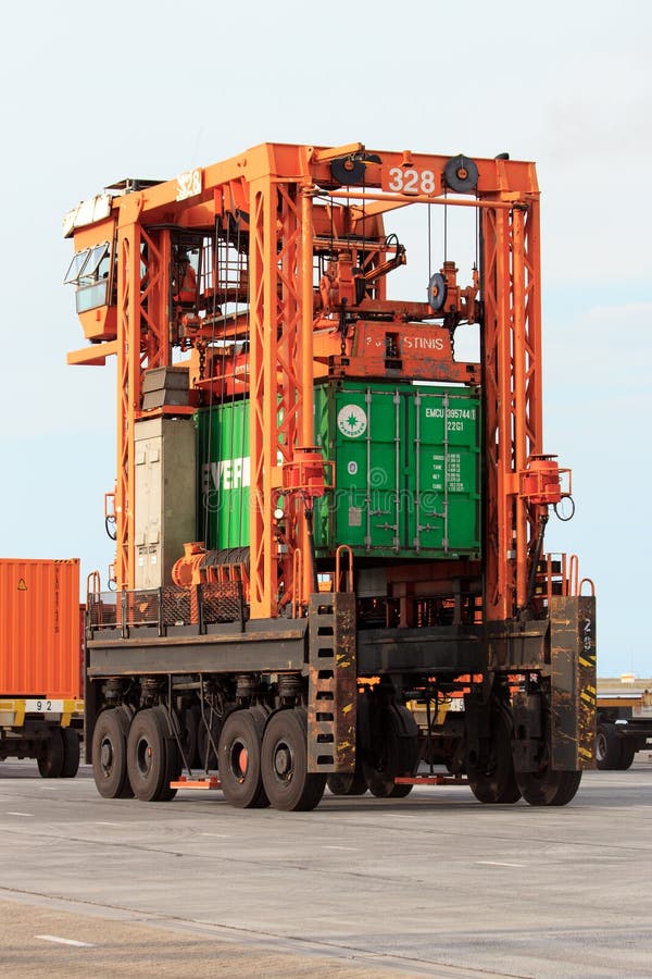 Port Mobile Container Spreader Editorial Photography - Image of ...