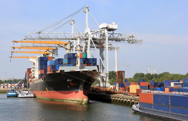 Port of Rotterdam stock photo. Image of terminal, vessel - 50871480