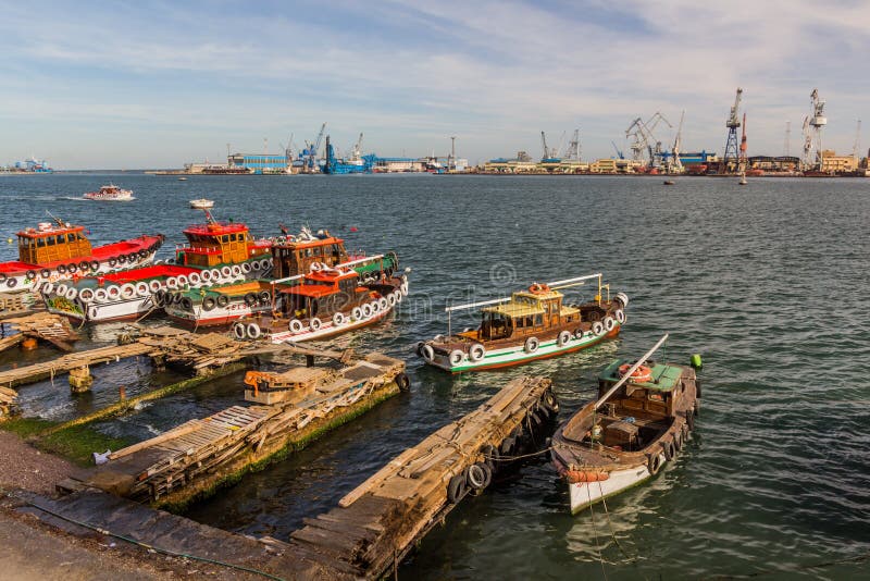 PORT SAID, EGYPT - FEBRUARY 3, 2019: View of the Suez Canal in Port ...