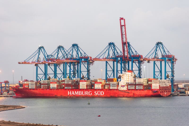 Port Said, Egypt - Panorama , Morning View on the Container Terminal ...