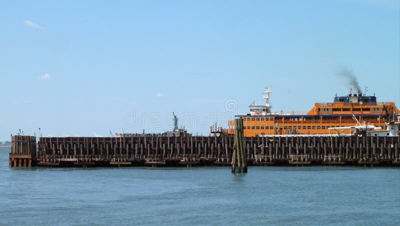 Port scenery in New York stock photo. Image of port, river - 37137982