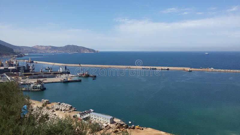 Port Sea Ferries Boats Sky Blue Stock Photo - Image of boats, port ...