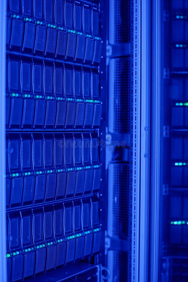 Port of Server Rack in Data Center Stock Image - Image of futuristic ...