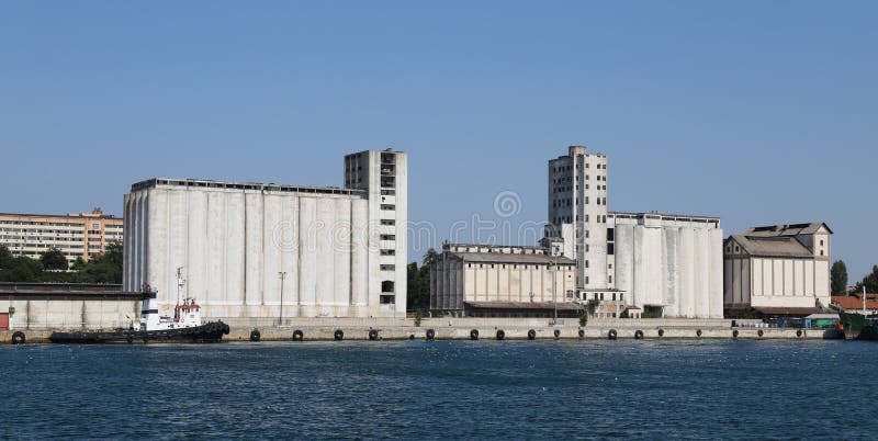 Port silos stock photo. Image of concrete, industrial - 23469524