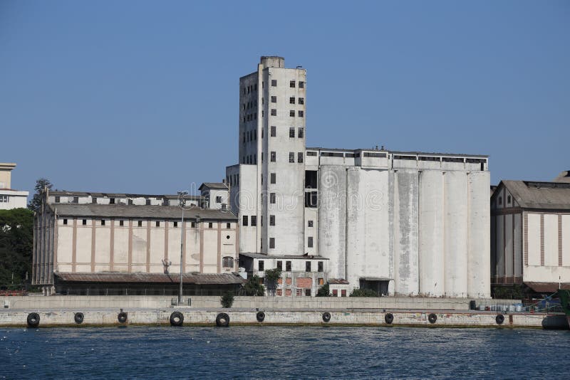 Port silos stock photo. Image of concrete, industrial - 23469524