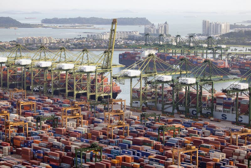 Port Of Singapore Container Shipyard Editorial Stock Photo - Image ...