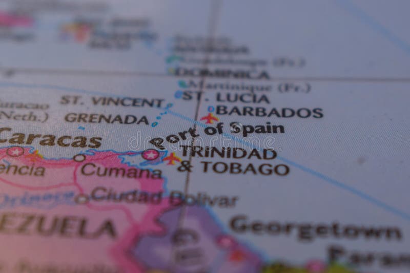 Port of Spain O on the World Map-Geo Political Map Stock Image - Image ...