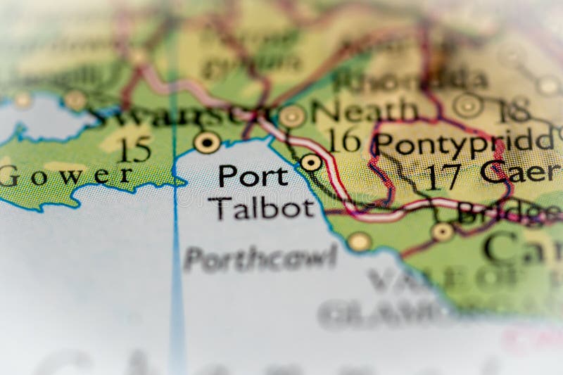 Port Talbot, Wales Highlighted on a World Map Stock Image - Image of ...