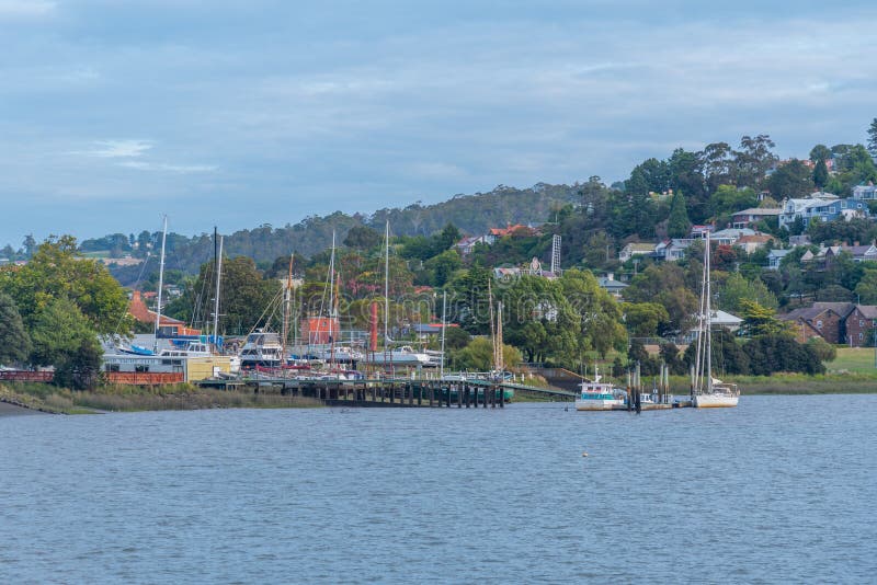 Port at Tamar River in Launceston, Australia Stock Image - Image of ...