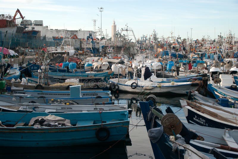 The port of tanger editorial image. Image of sunset, boats - 93413475