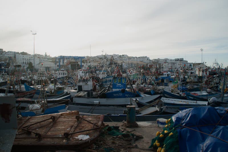 The port of tanger editorial photo. Image of fishing - 93413481