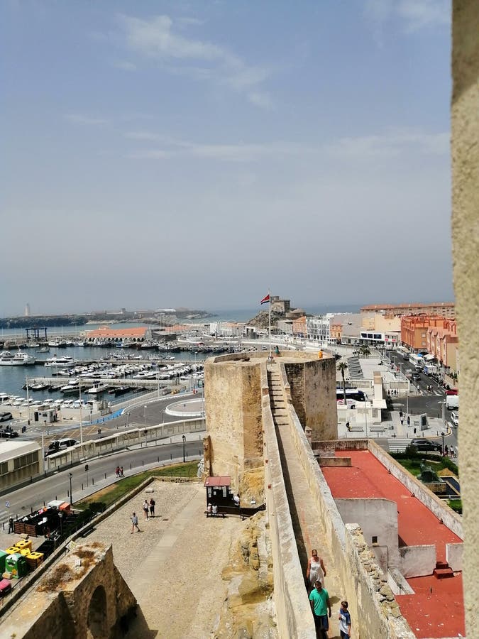 Tarifa port in vertical editorial image. Image of port - 39627375