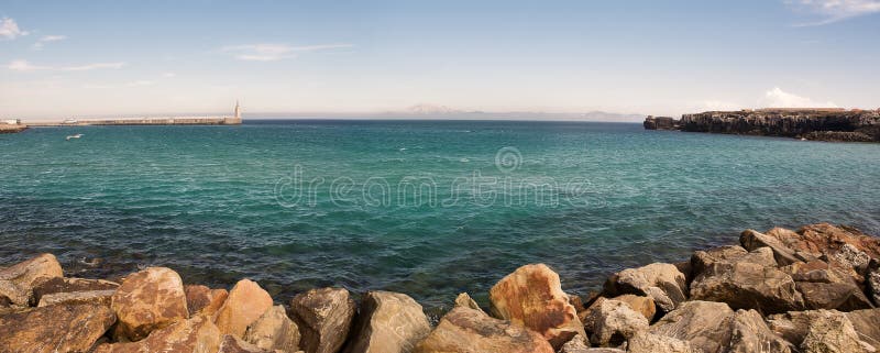 Port of Tarifa (Spain) stock image. Image of hill, benzu - 56525883