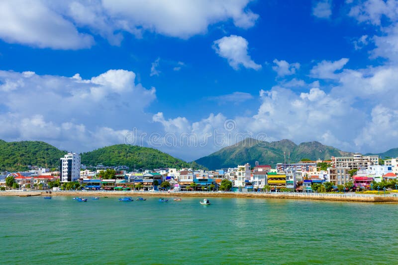 Port town,vietnam stock image. Image of house, mountain - 53111221